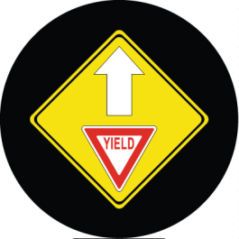 LUMEN FLOOR SIGN SLIDE: YIELD WITH ARROW