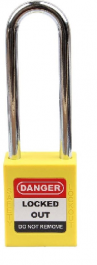 Yellow LOTO Padlock 76 mm Long Shackle Saudi Arabia KSA